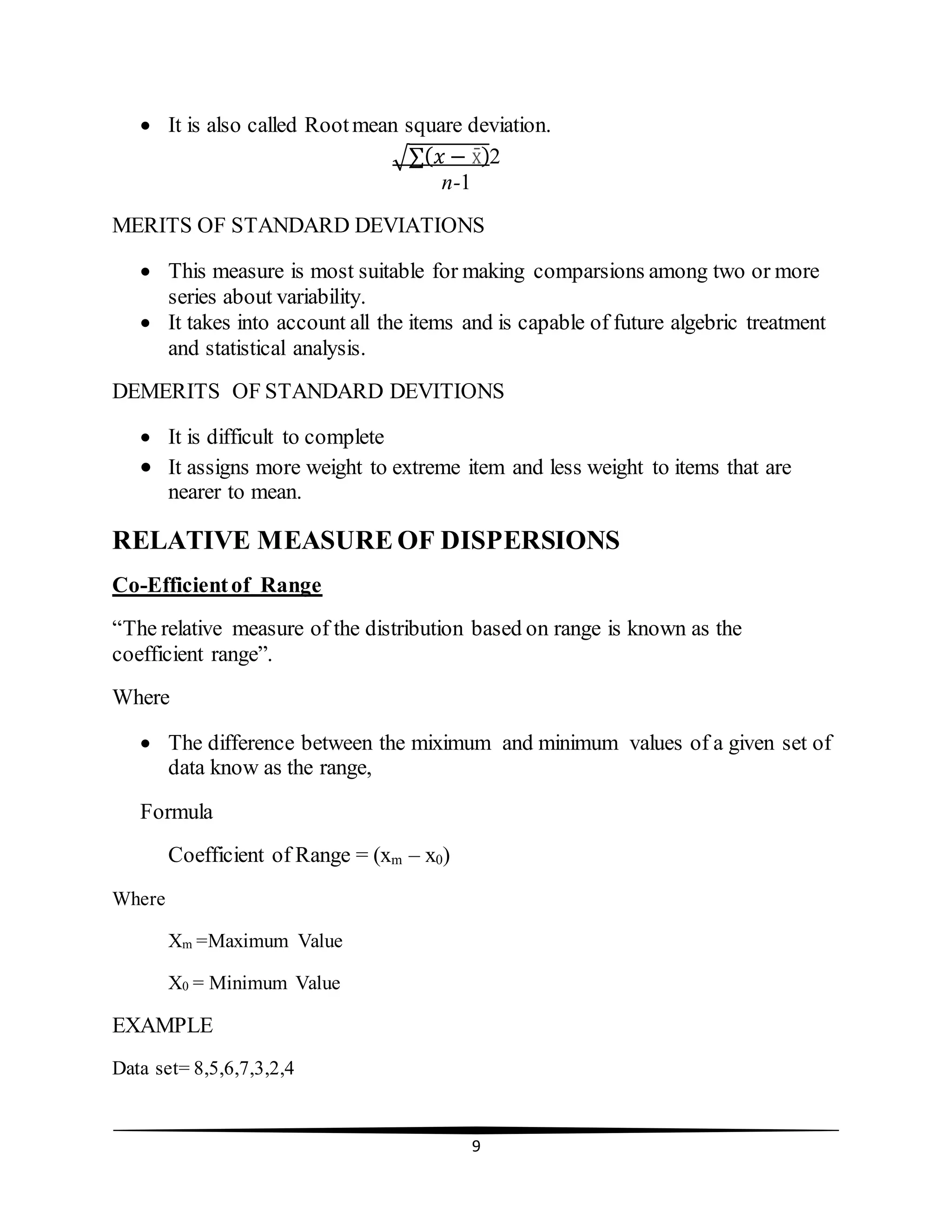Measure of dispersion | DOCX
