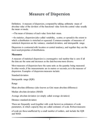 Measure of dispersion | DOCX
