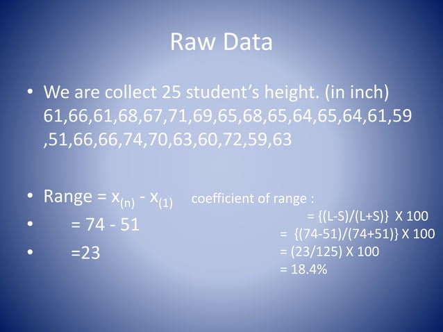 Measure of dispersion statistics | PPTX | Physics | Science
