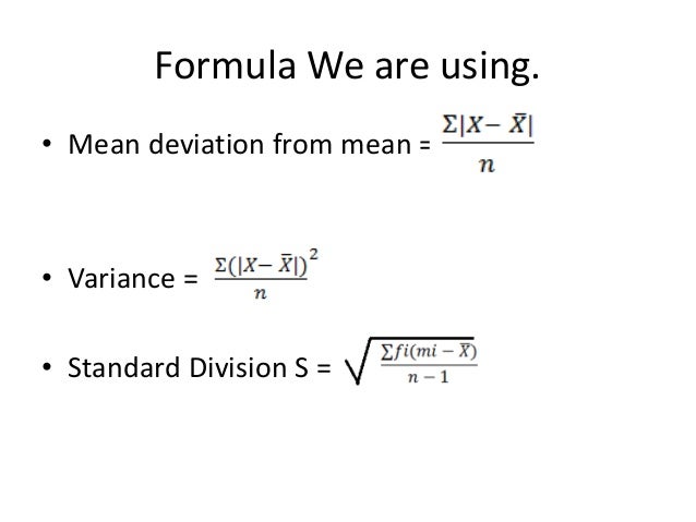 Measure of dispersion statistics