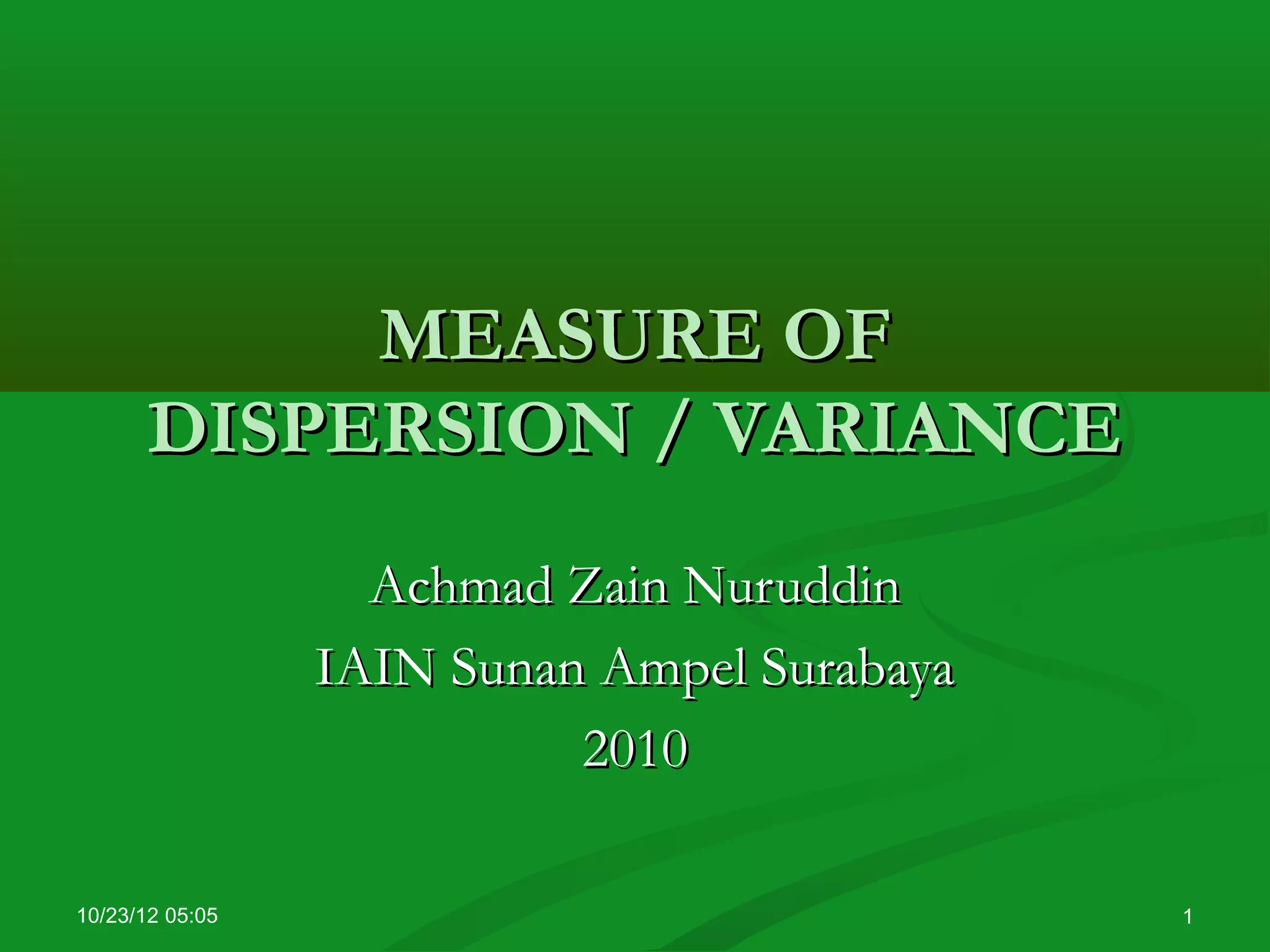 Measure Of Dispersion Std Deviasi Ppt