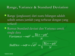 Measure of dispersion std deviasi | PPT