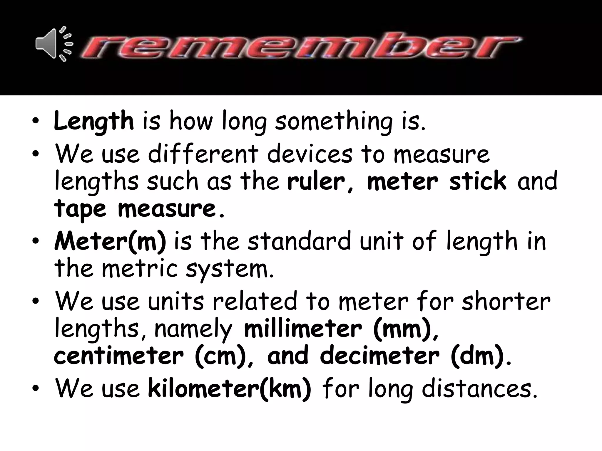 Measure of length ppt | PPTX
