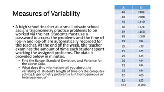 Measure of Variability Report.pptx | Business Accounting & Finance ...