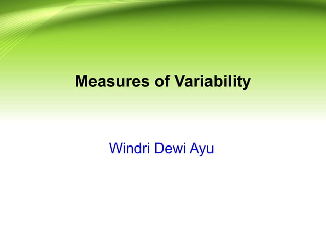 measure of variability (windri). In research include example | PPT