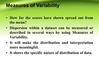 measure of variability (windri). In research include example | PPT