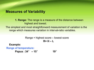 measure of variability (windri). In research include example | PPT
