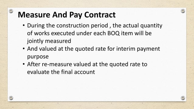 Measure And Pay Contract | PDF