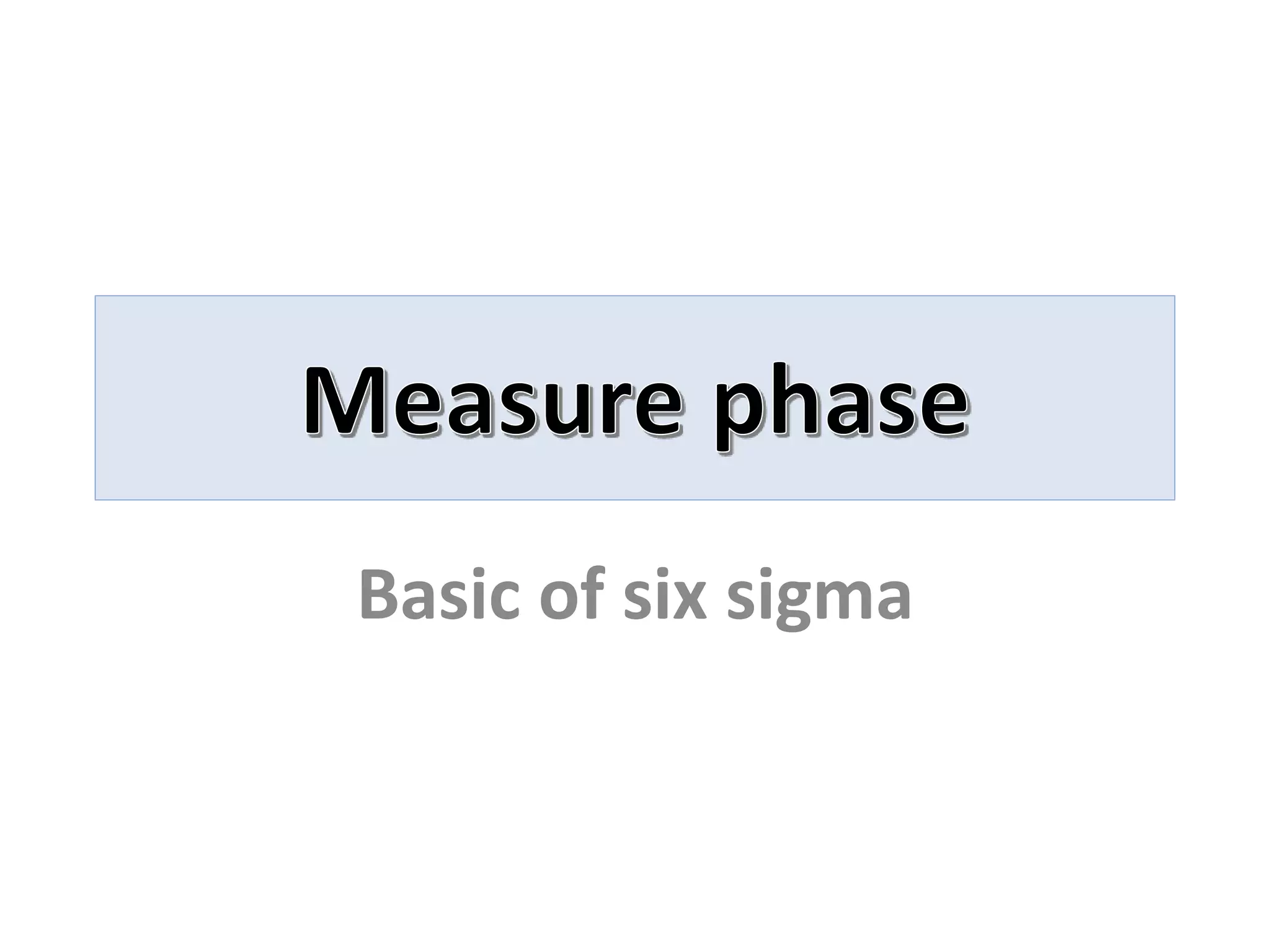 Measure phase - six sigma | PPTX