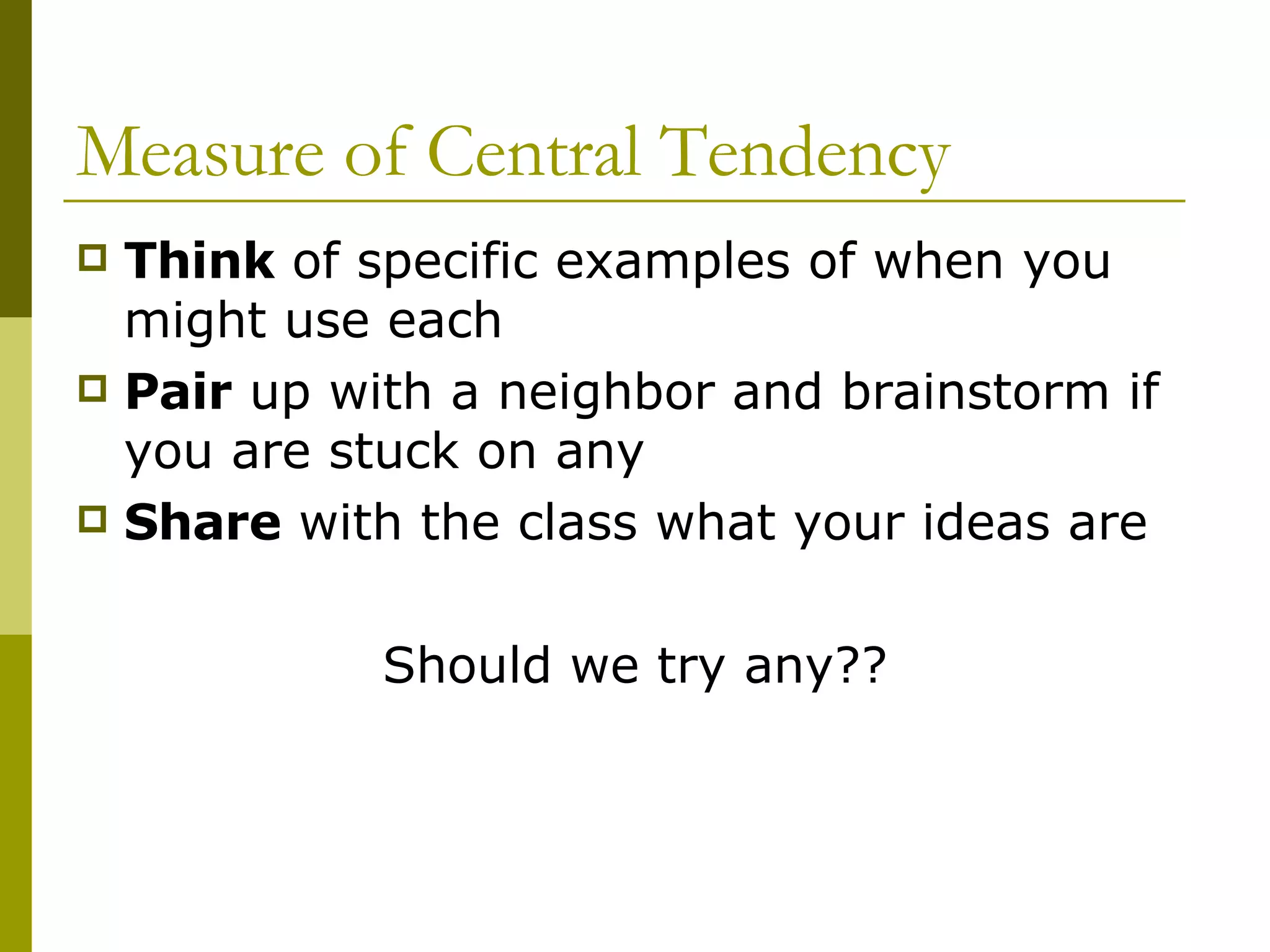 Measures Of Central Tendencies | PPT