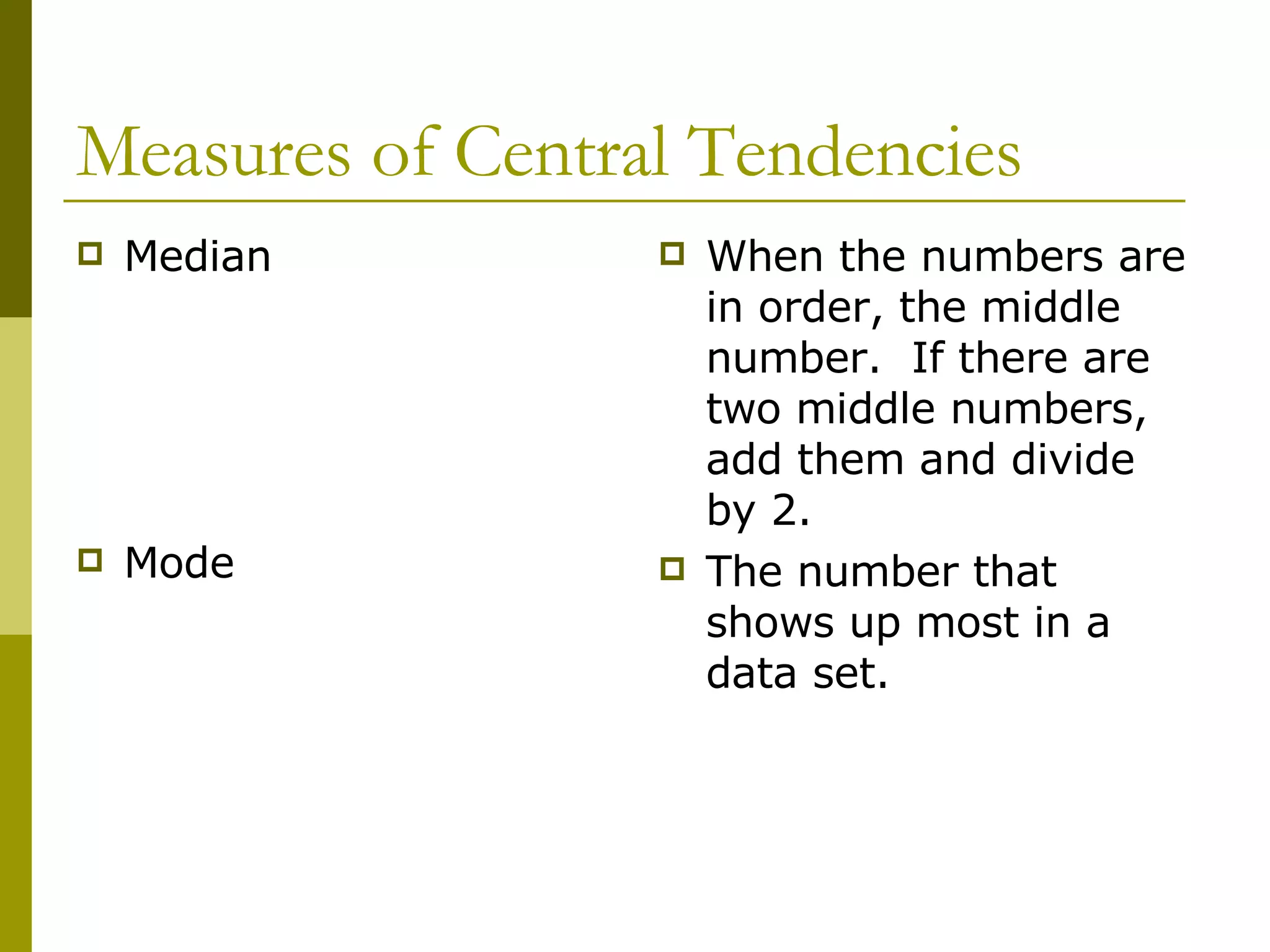 Measures Of Central Tendencies | PPT