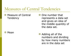 Measures Of Central Tendencies | PPT