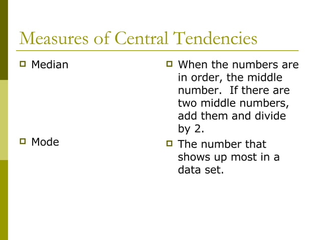 Measures Of Central Tendencies | PPT