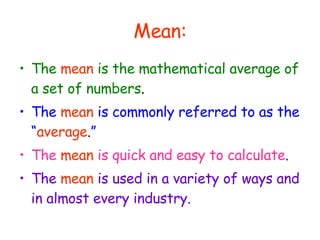 Measures Of Central Tendency | PPT