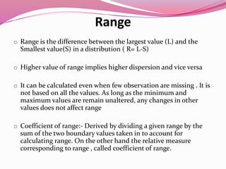 Measures of dispersion.. Statistics& Library and information science | PPTX