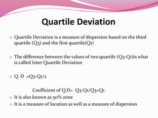 Measures of dispersion.. Statistics& Library and information science | PPTX