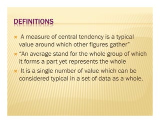 Measures of central tendancy easy to under this stats topic | PDF