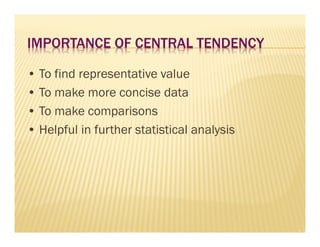 Measures of central tendancy easy to under this stats topic | PDF
