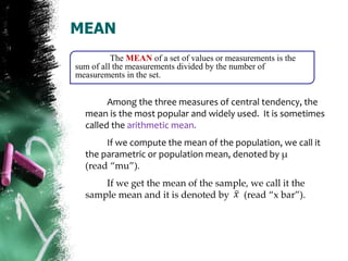 Measures of Central Tendency | PPTX