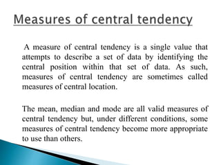 Measures of central tendency | PPTX