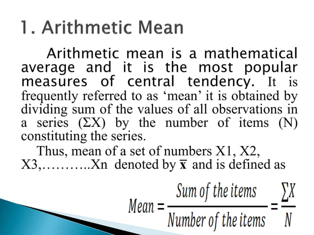 Measures of central tendency | PPT