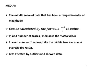 Measures of central tendency | PPTX