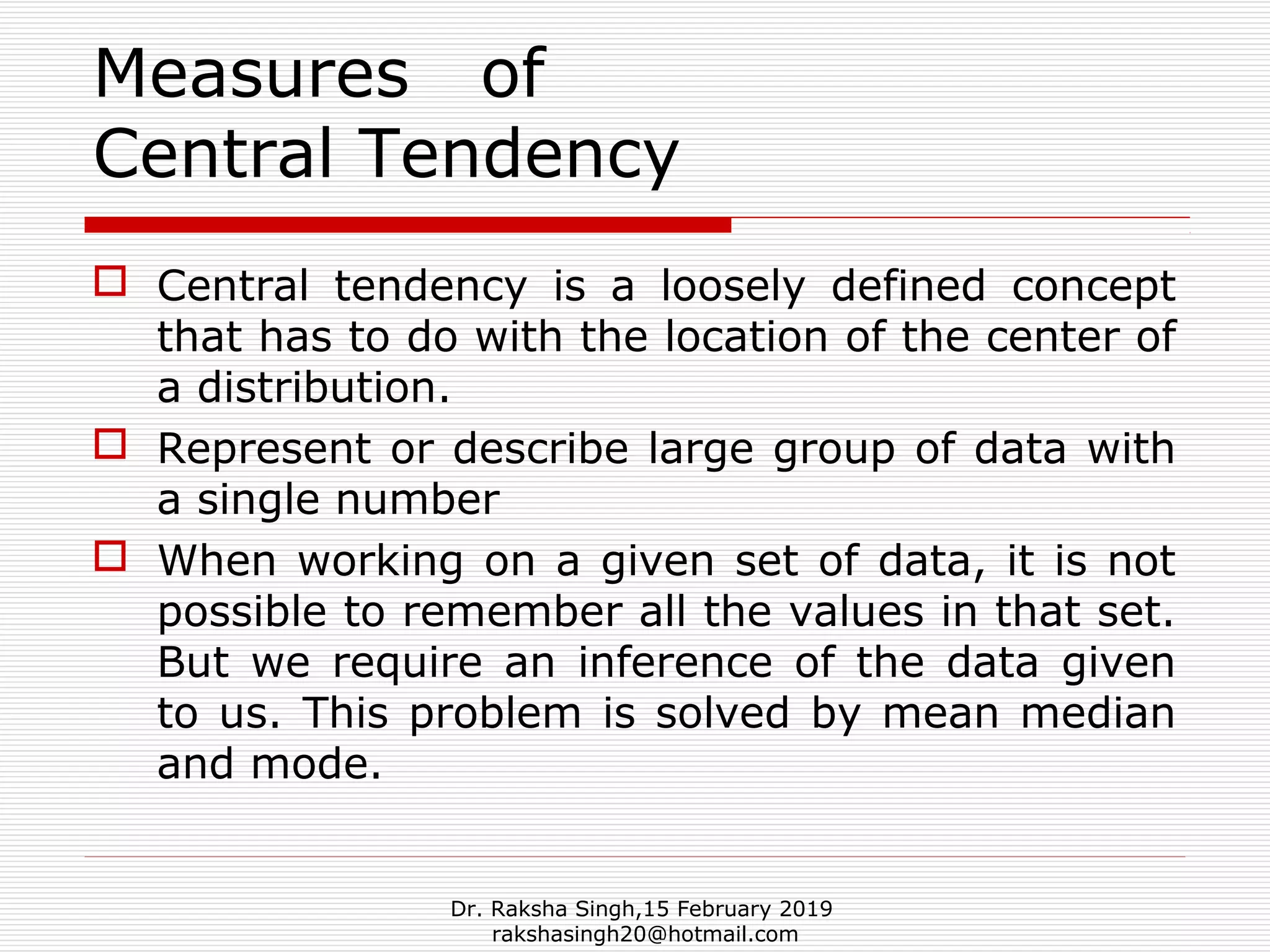 Measures of central tendency | PPT