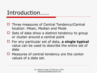 Measures of central tendency | PPT