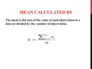 Measures of central tendency ppt | PPTX