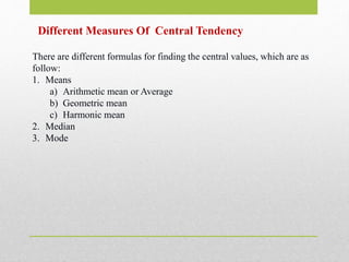 #3Measures of central tendency | PPT