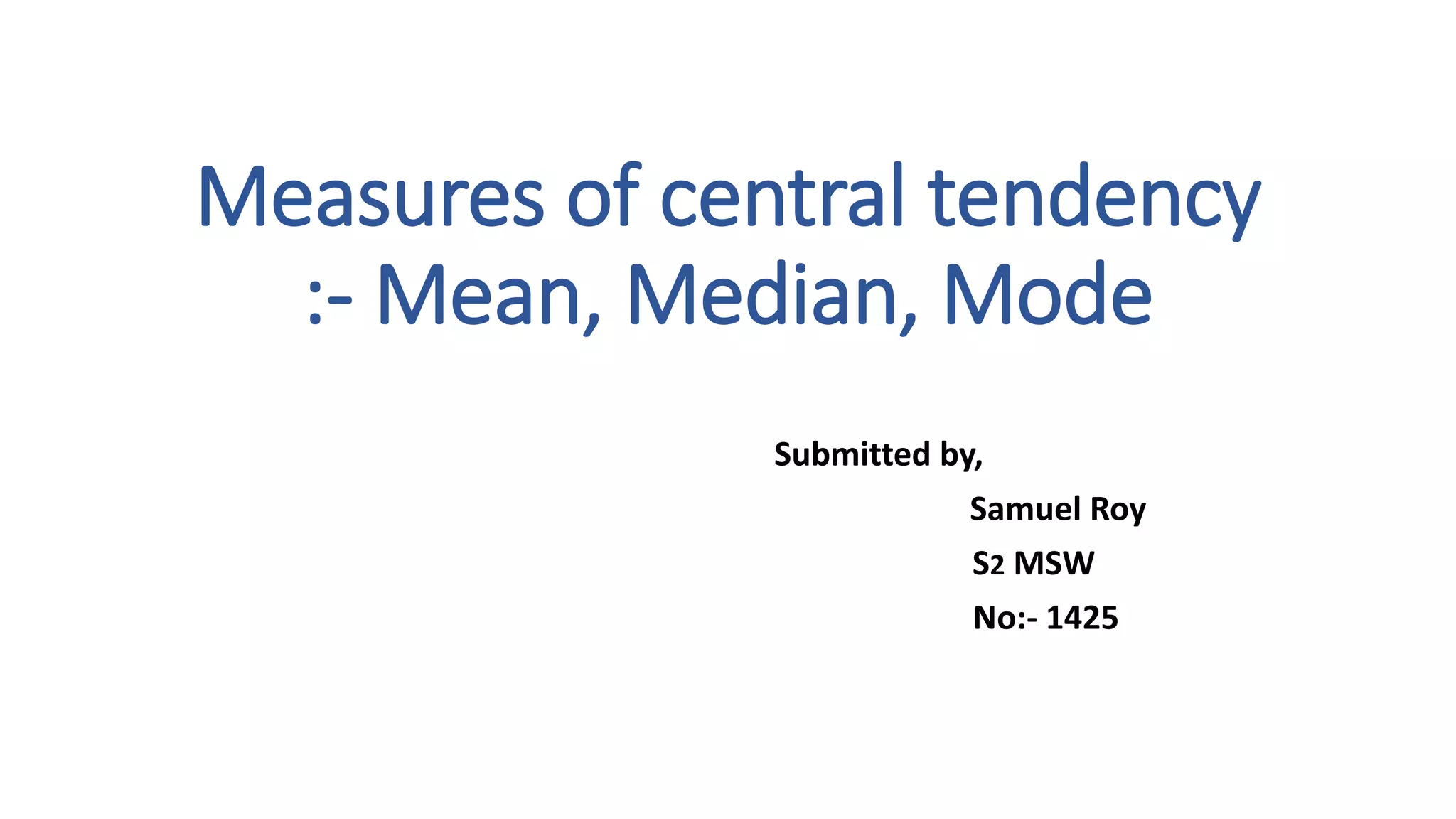 Measures of central_tendency._mean,median,mode[1] | PPT