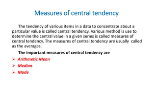 Measures of central_tendency._mean,median,mode[1] | PPTX