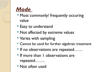 MEASURES OF CENTRAL TENDENCY-Mean,median, mode.pptx | Free Download