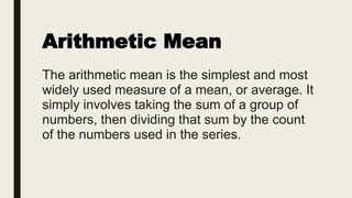 MEASURES OF CENTRAL TENDENCY ARITHMETIC MEAN.pptx