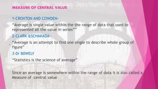 Measures of central tendency and dispersion | PPTX