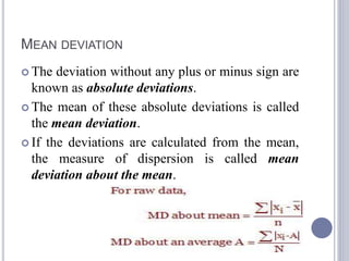 Measures of central tendency and dispersion | PPTX
