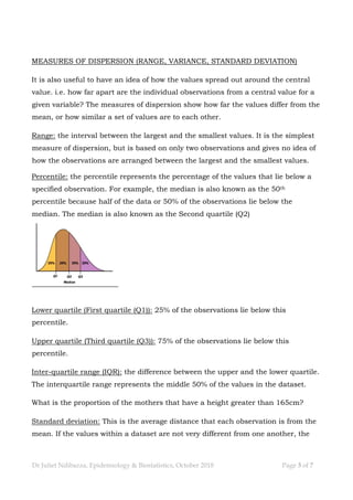 Measures of central tendency and dispersion mphpt-201844 | PDF