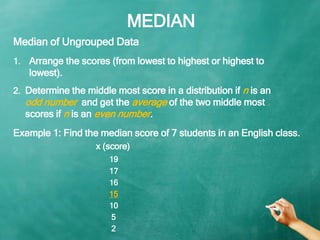 Mean, Median, Mode: Measures of Central Tendency | PPTX
