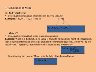 Measures of central tendency median mode | PPTX
