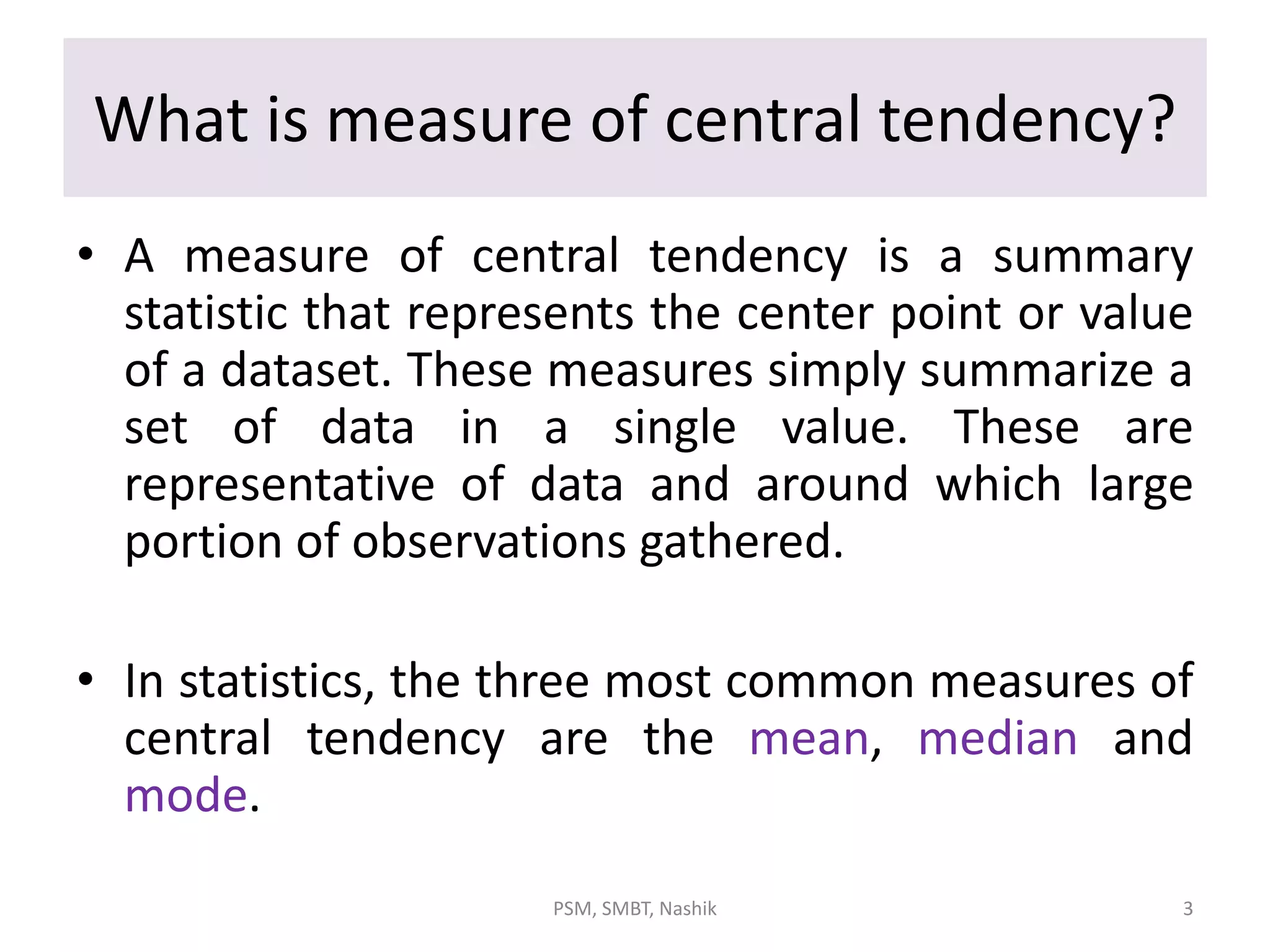 Measures of central tendency | PPTX