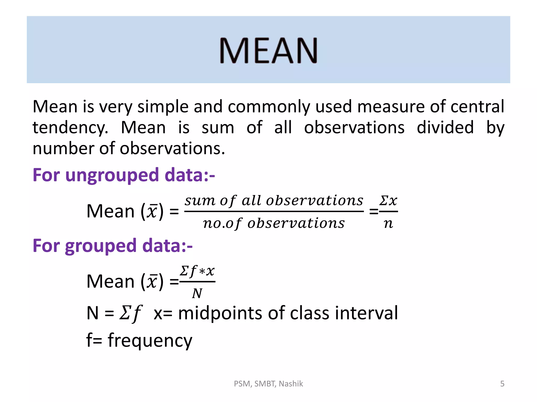 Measures of central tendency | PPTX