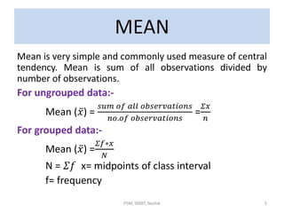 Measures of central tendency | PPTX