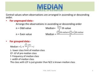 Measures of central tendency | PPTX
