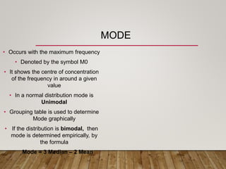Measures of Central Tendency- Mode ,Harmonic Mean & Geometric Mean | PPTX
