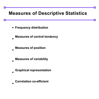 Measures of Descriptive statistics and Inferential statistics | PPTX ...
