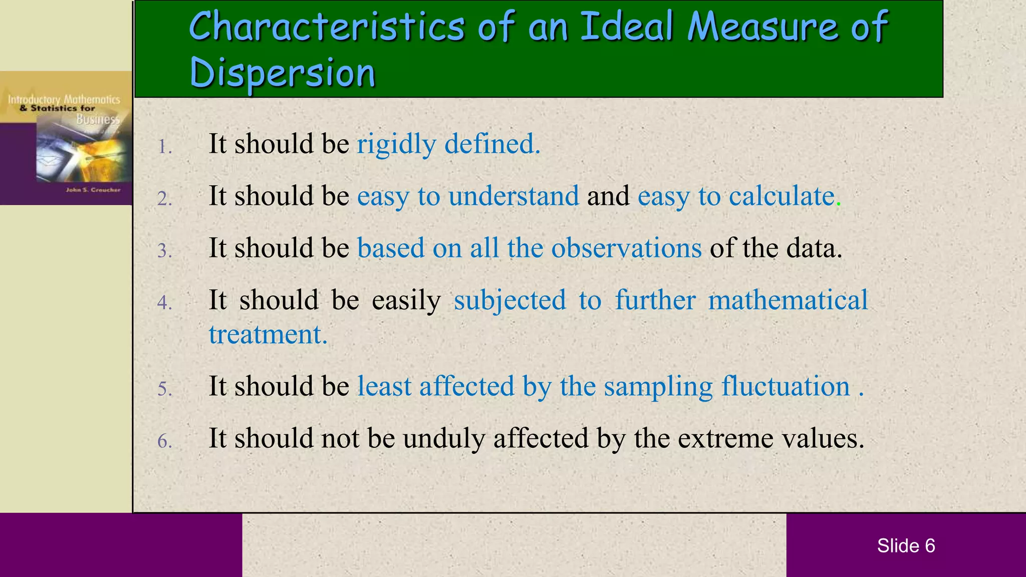 Measures of dispersion | PPTX