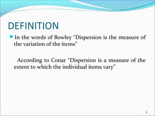 Measures of dispersion | PPT