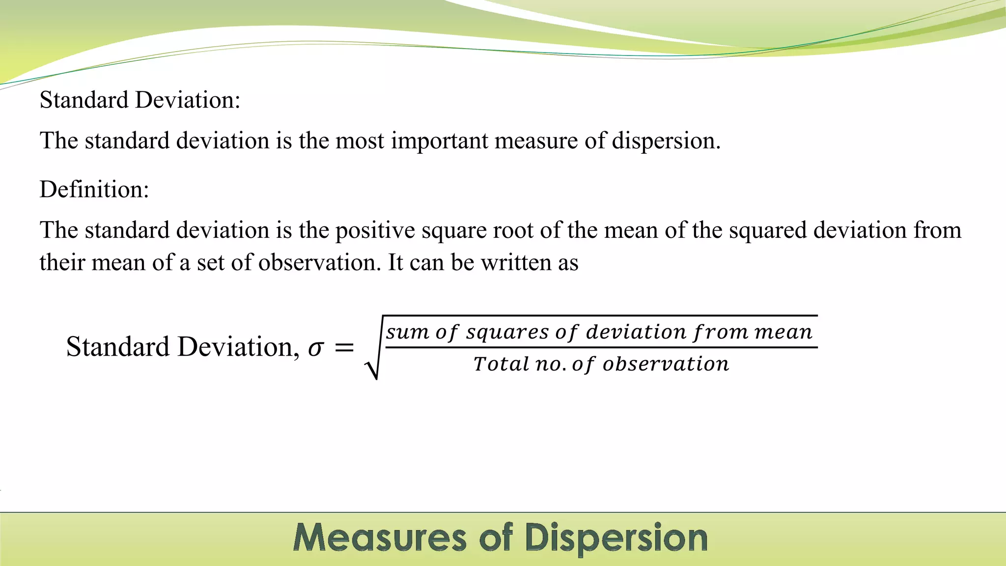 Measures of dispersion | PDF