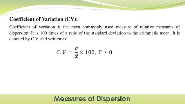 Measures of dispersion