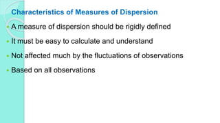 MEASURES OF DISPERSION I BSc Botany .ppt